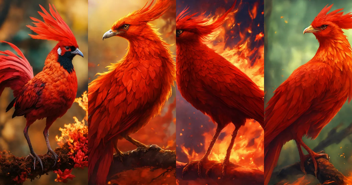 Lexica - A fiery red phœnix.