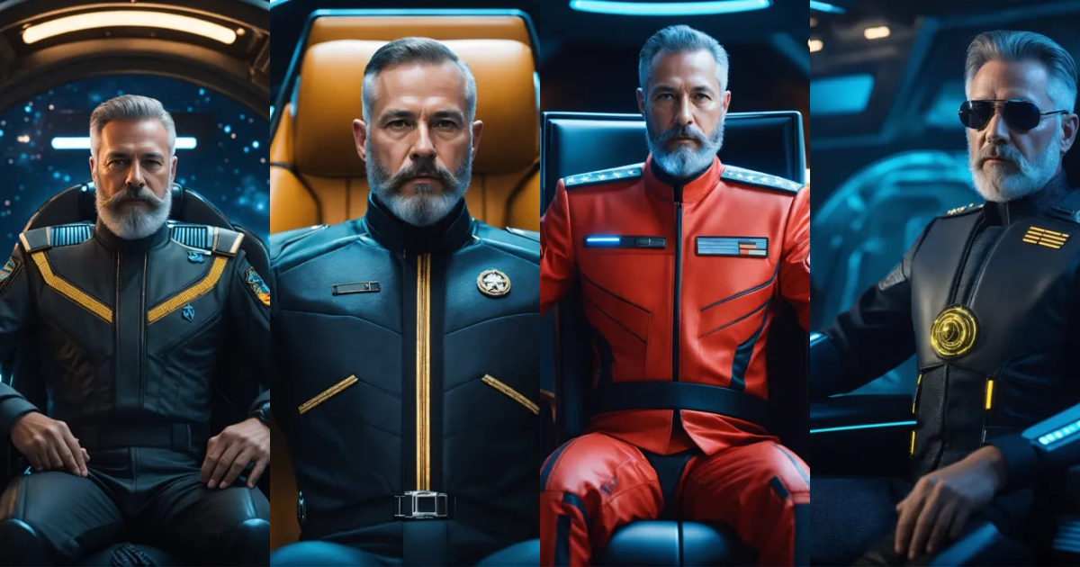 Lexica - 50 year old masculine star commander general with trim beard ...