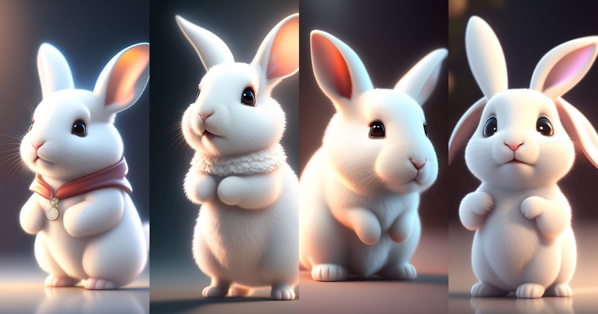 Lexica - Cute happy white cartoon rabbit, wearing white lab coat ...