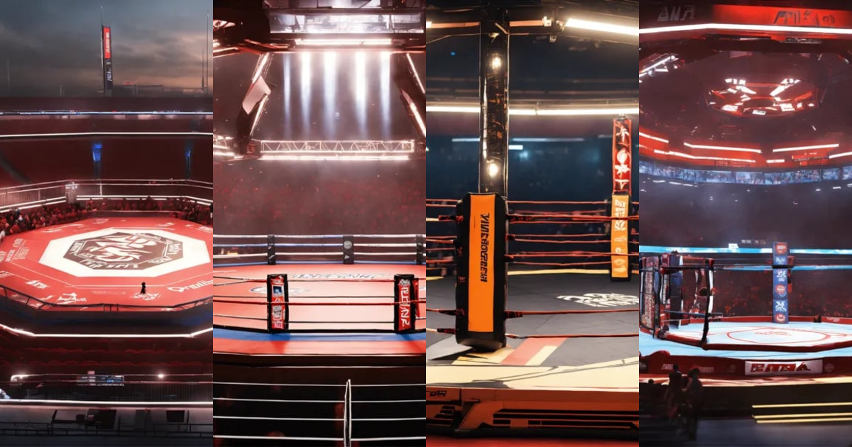 Lexica - Highly detailed futuristic MMA fighting ring