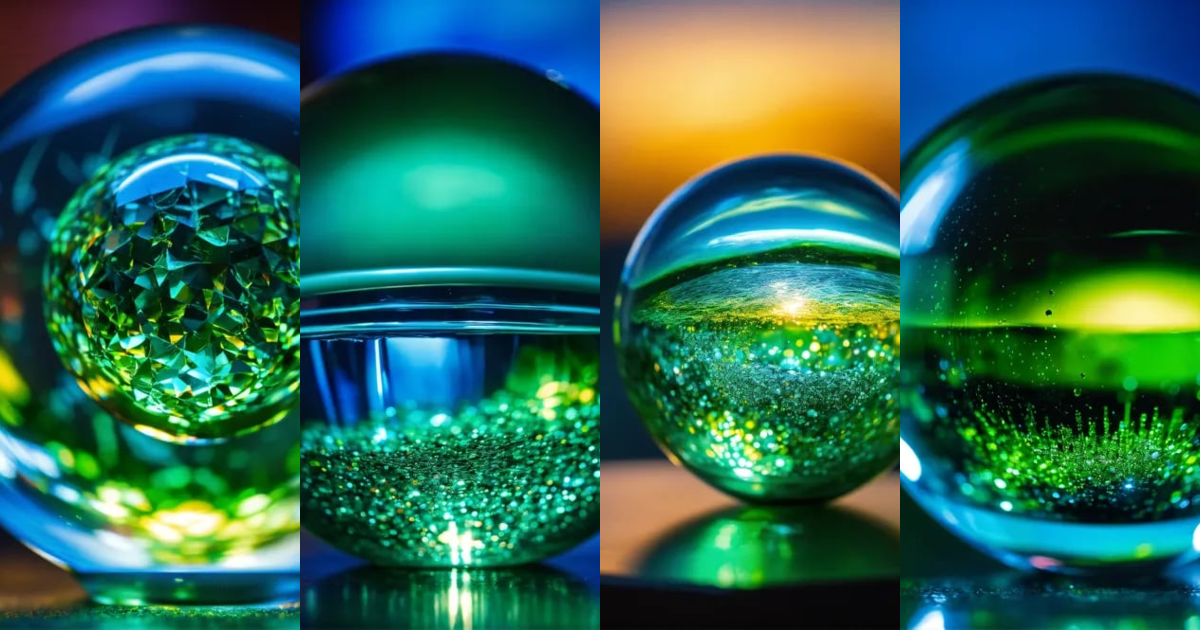 Lexica - A macro shot of an abstract crystal ball with light ...