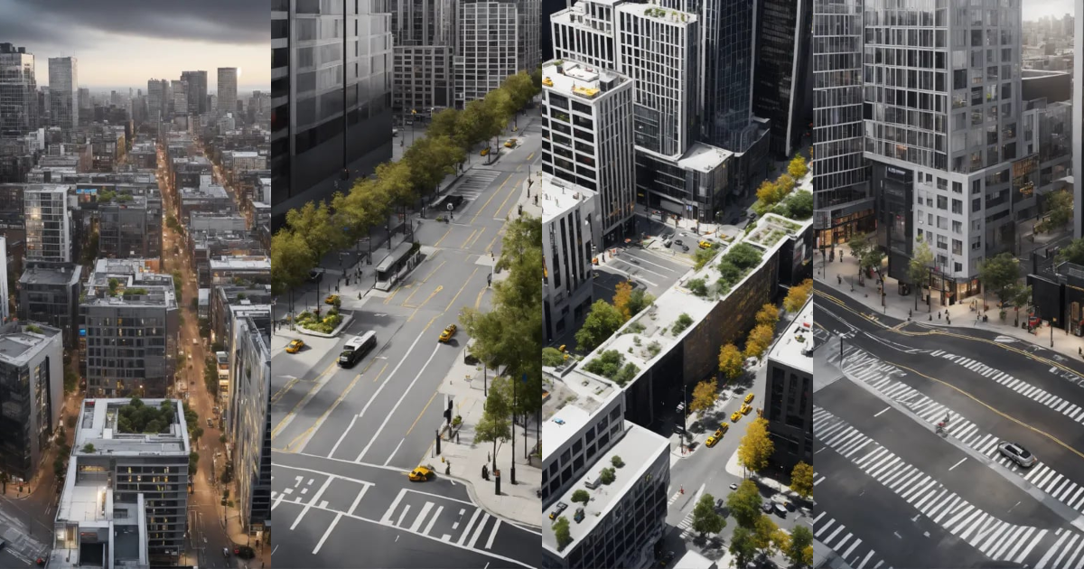 Lexica - Photographic, ultrarealistic, a birds eye view of a modern ...