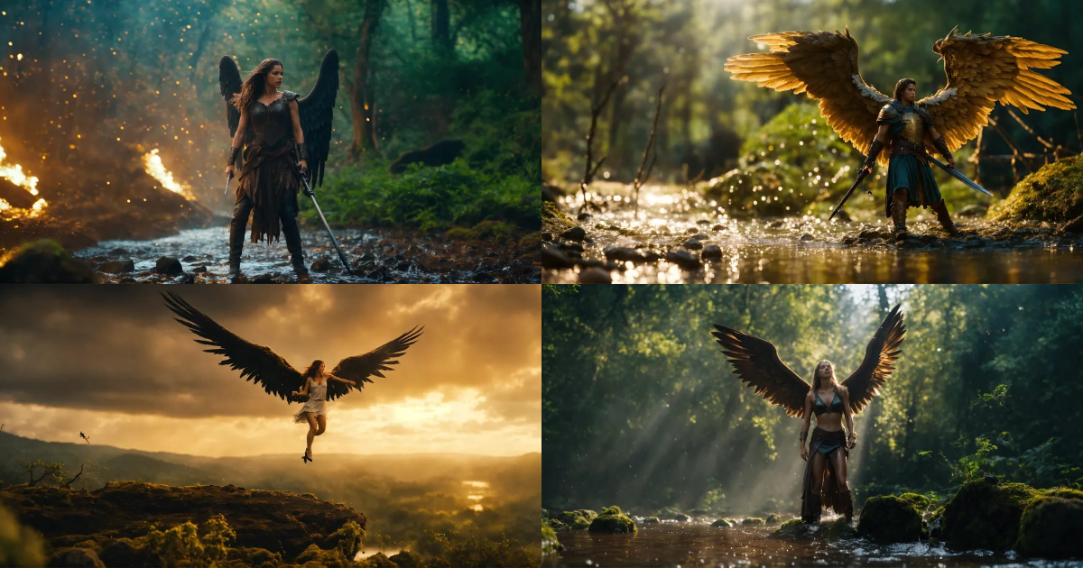 Lexica - Angel fight, fallen angel and angel fighting in the sky, epic ...