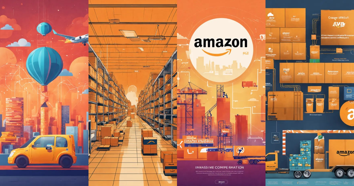 Lexica - Create an image that symbolizes Amazon's rise and dominance in ...