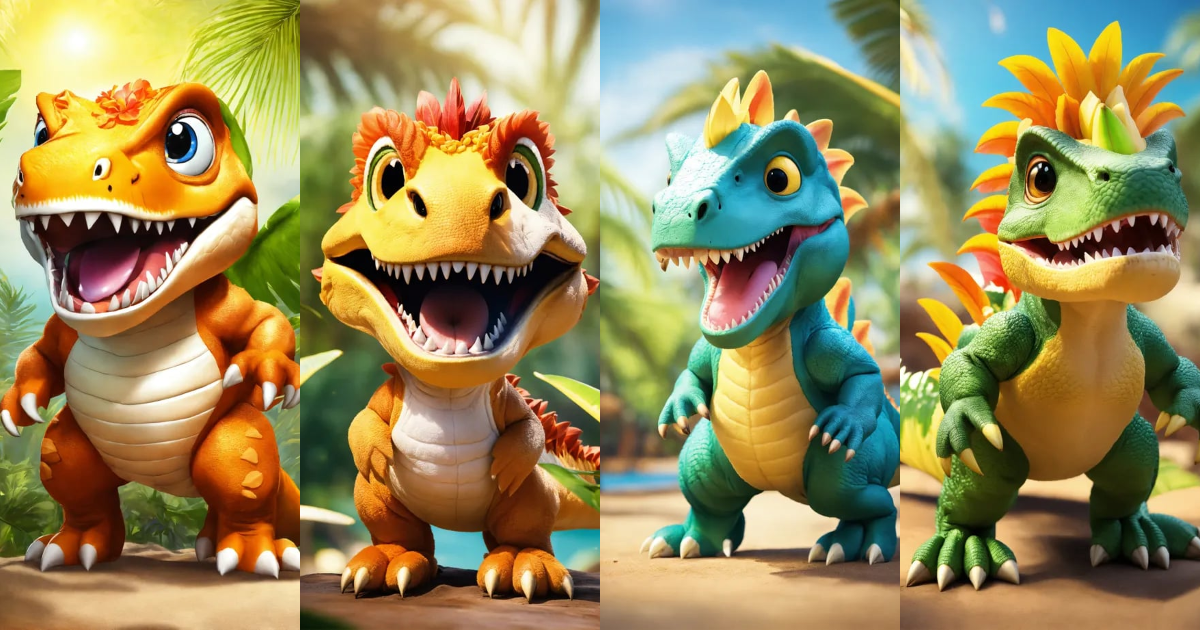 Lexica - An adorable and fluffy baby t-rex dinosaur with big color eyes ...