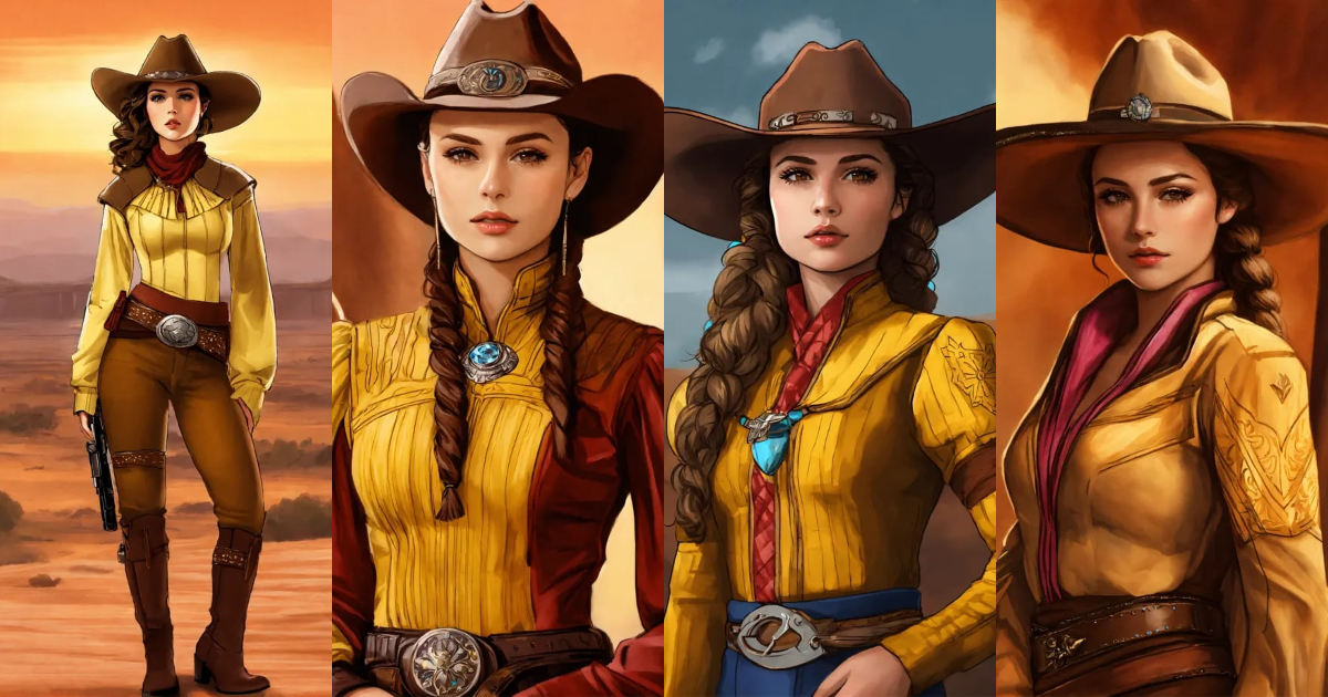Lexica - Digital art drawing of Padme Amidala as a Cowgirl