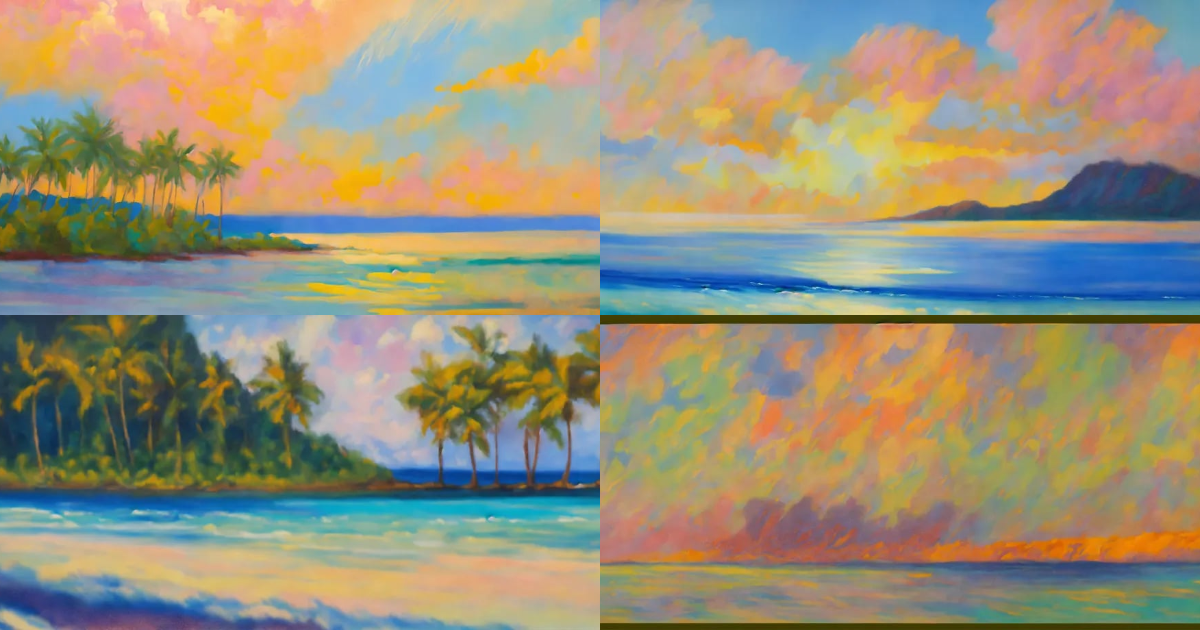 Lexica - French Polynesia, Hawaii, Abstract painting, “Blurry ...