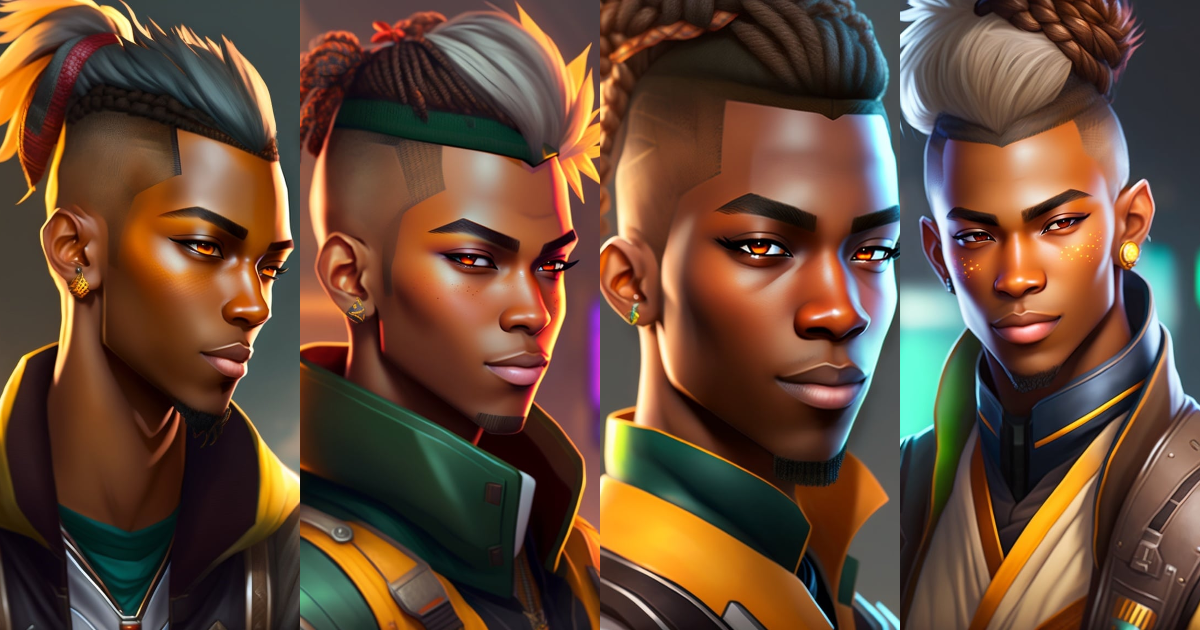 Lexica - Ekko, cyberpunk, ninja, male, amber eyes, mischievous, happy ...