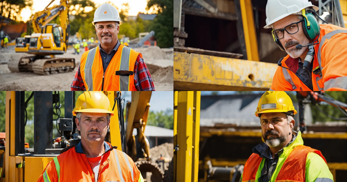 Lexica - Close portration of a middle age construction worker wearing ...