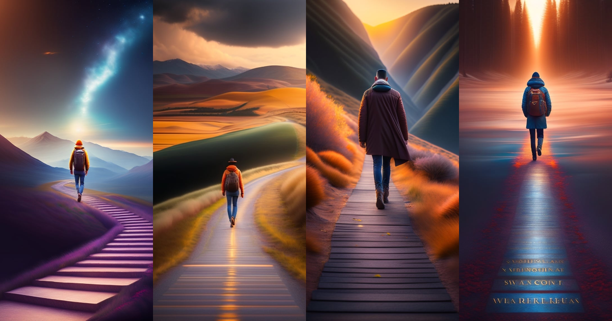 Lexica - Depict a person walking on a path of truth, characterized by honesty, integrity, and ...