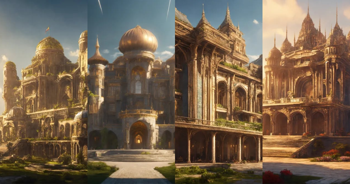 Lexica - Epic futuristic gigantic palace inspired by medival castles ...