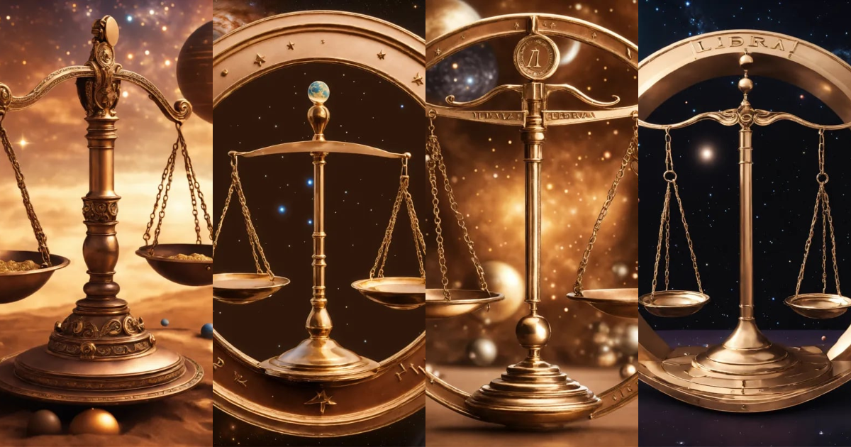 Lexica - Libra sign in bronze color in realistic photograph, surrounded ...