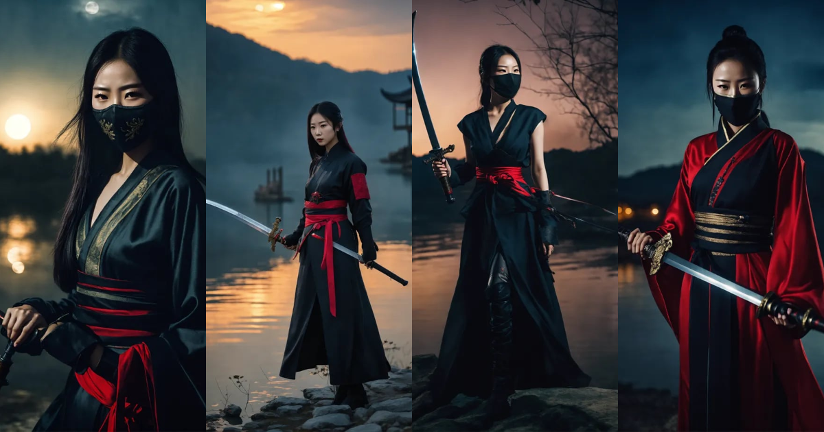 Lexica - Beautiful modern-dress chinese female assassin with sword and ...