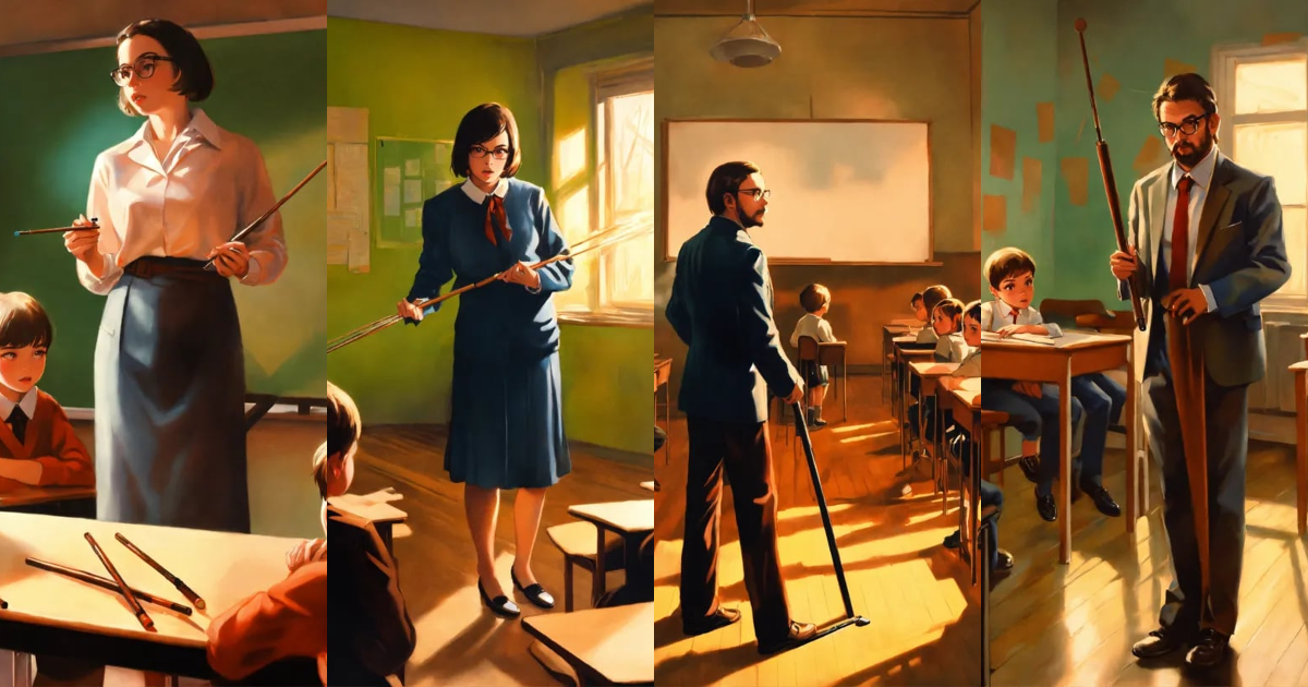 Lexica - The teacher is standing with rods in front of the class, the ...