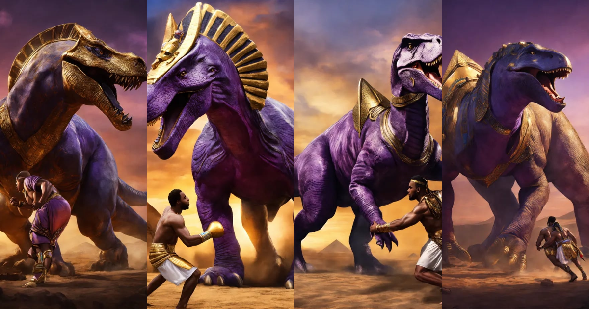 Lexica - African Egyptian Pharaoh wearing purple black & gold ...