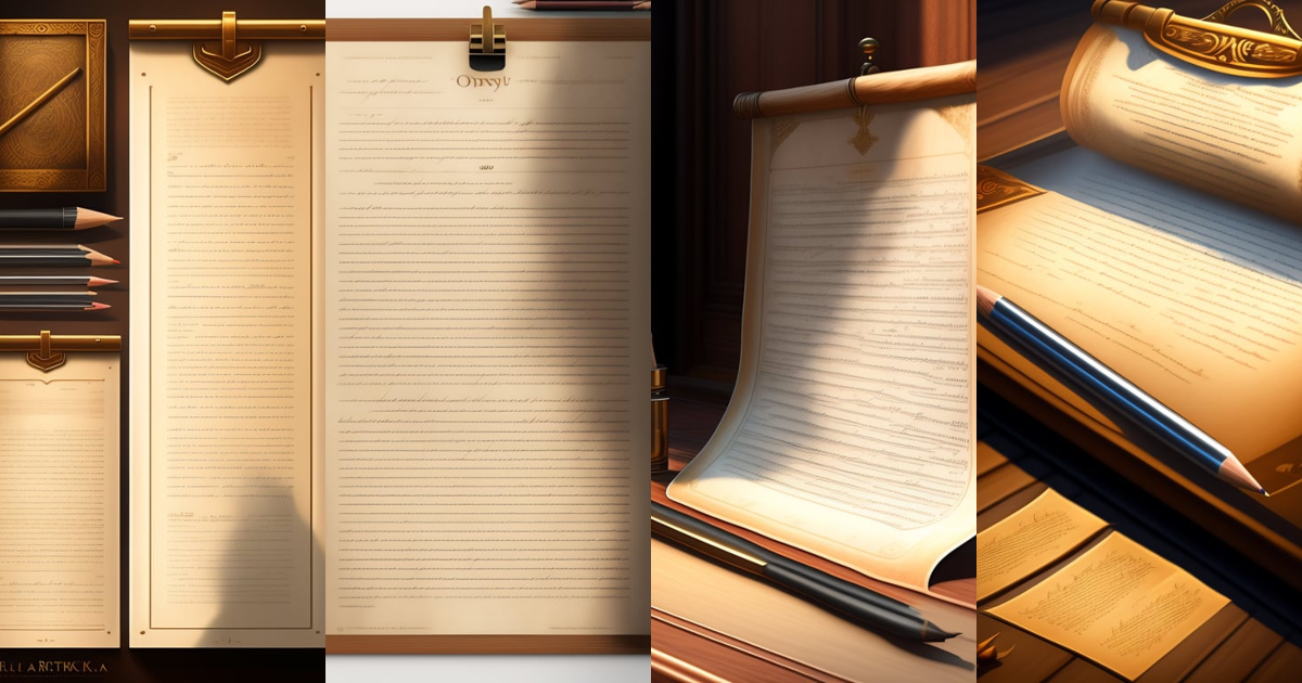 Lexica - Old scroll of papyrus open on a table, with pencil sketches ...