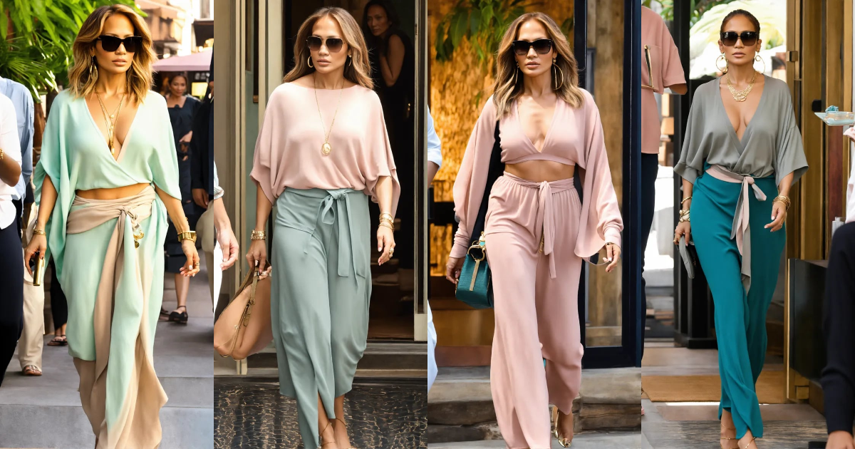 Lexica - J lo relaxed wearing romantic dolman sleeve casual donna karan ...