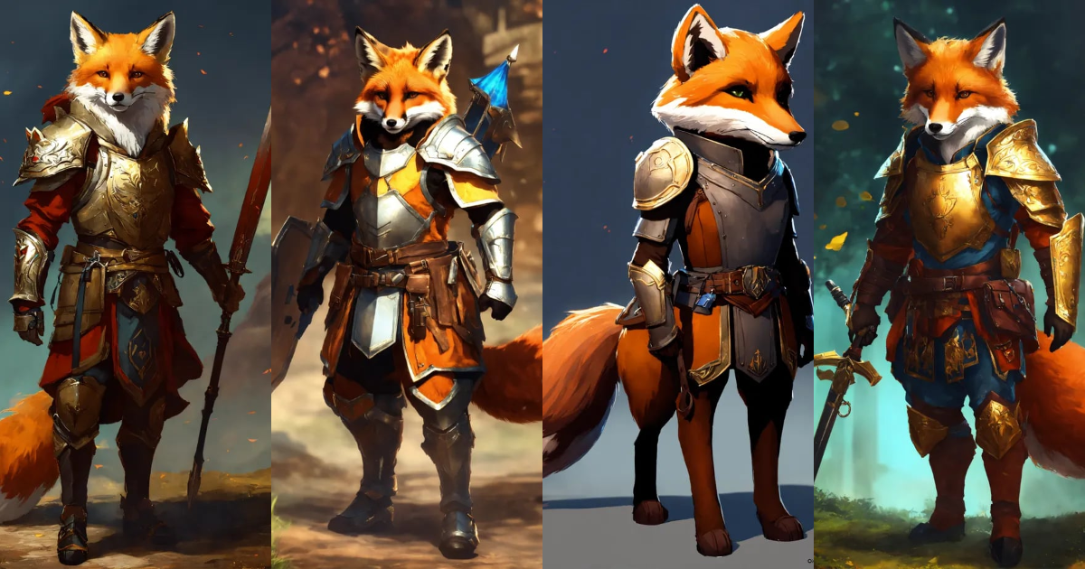 Lexica - A fox, concept art 4k, by Orion_12. Fox has barding on it. Fox ...