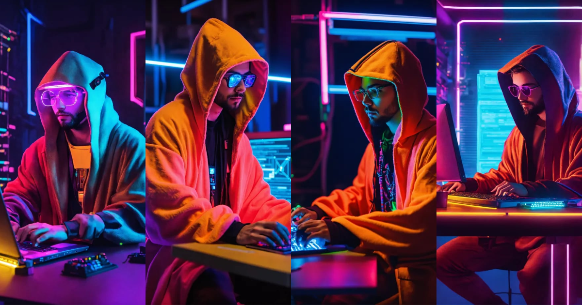 Lexica - A programmer wearing a jedi costume and programming with a ...