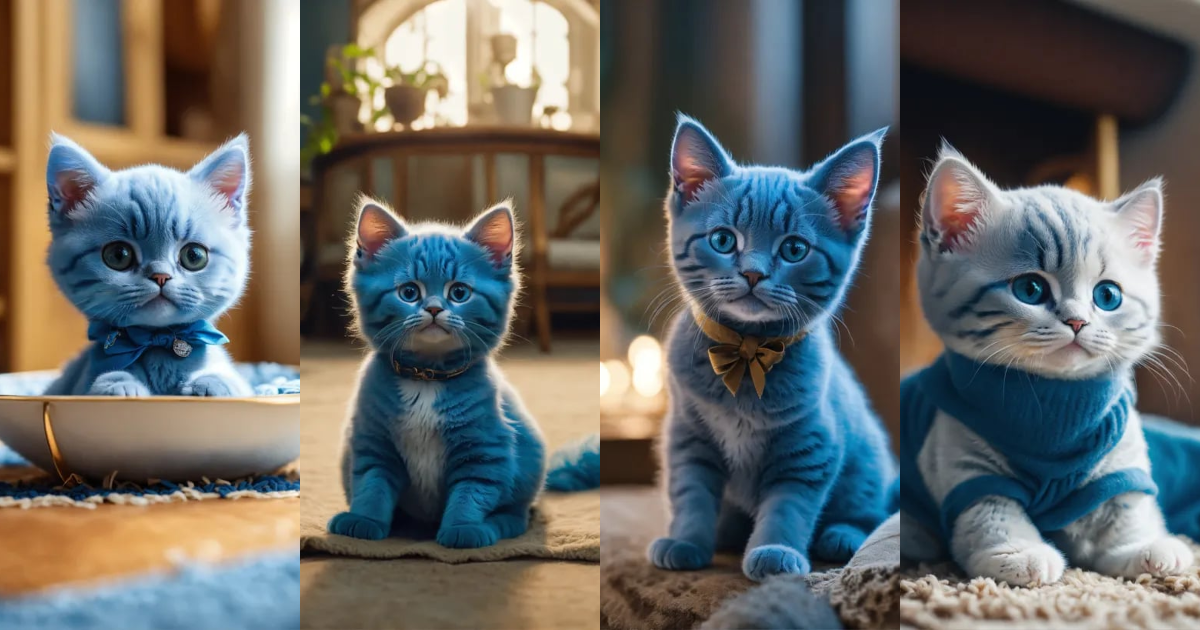 Lexica - "Epic shot of ultra detailed cute blue baby cat in a wonderful ...
