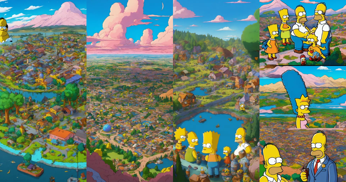 Lexica - The simpsons looking at the Earth, hyper realiste