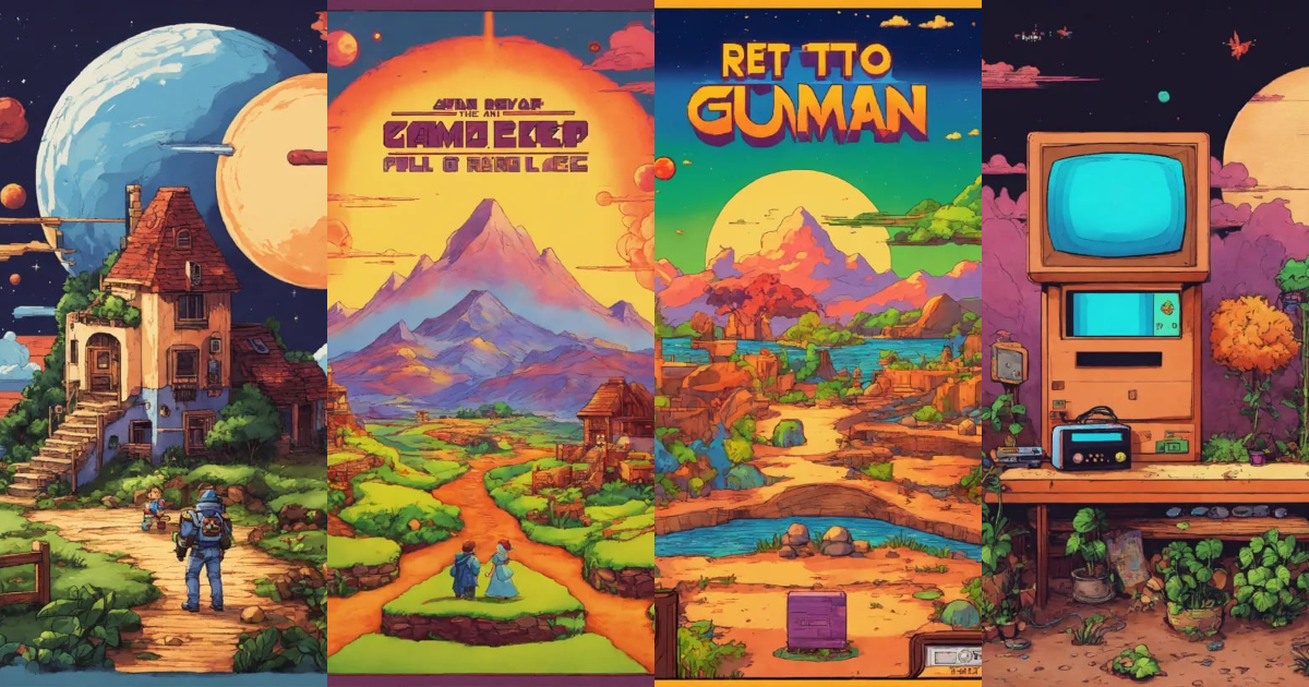 Lexica - An original retro video game album art, hand drawn