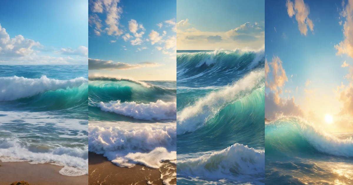 Lexica - Sea wave long , noon, daylight(blue sky),sea wave with foam ...