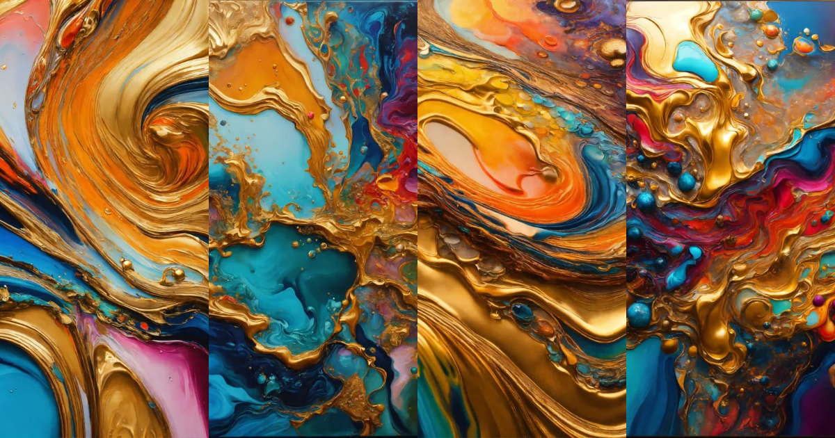 Lexica - Colorful abstract painting oil and water complex complicated ...