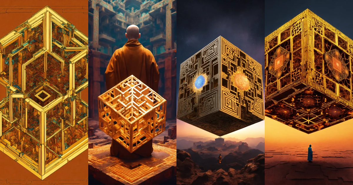 Lexica - Taoist monk tesseract body fractal three point perspective ...