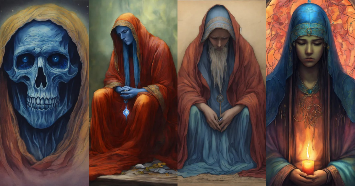 Lexica - Realistic colored pencyl drawing of a sad spirit, spiritual ...