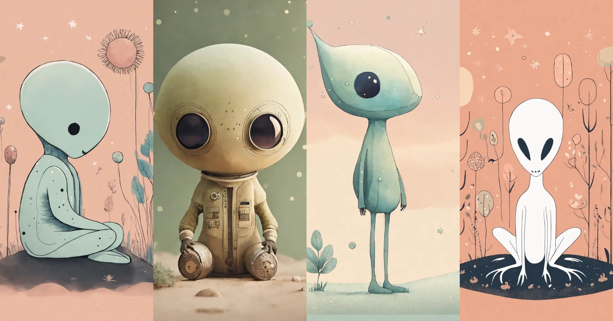 Lexica - A cute minimalistic simple alien side profile Clipart, organic ...