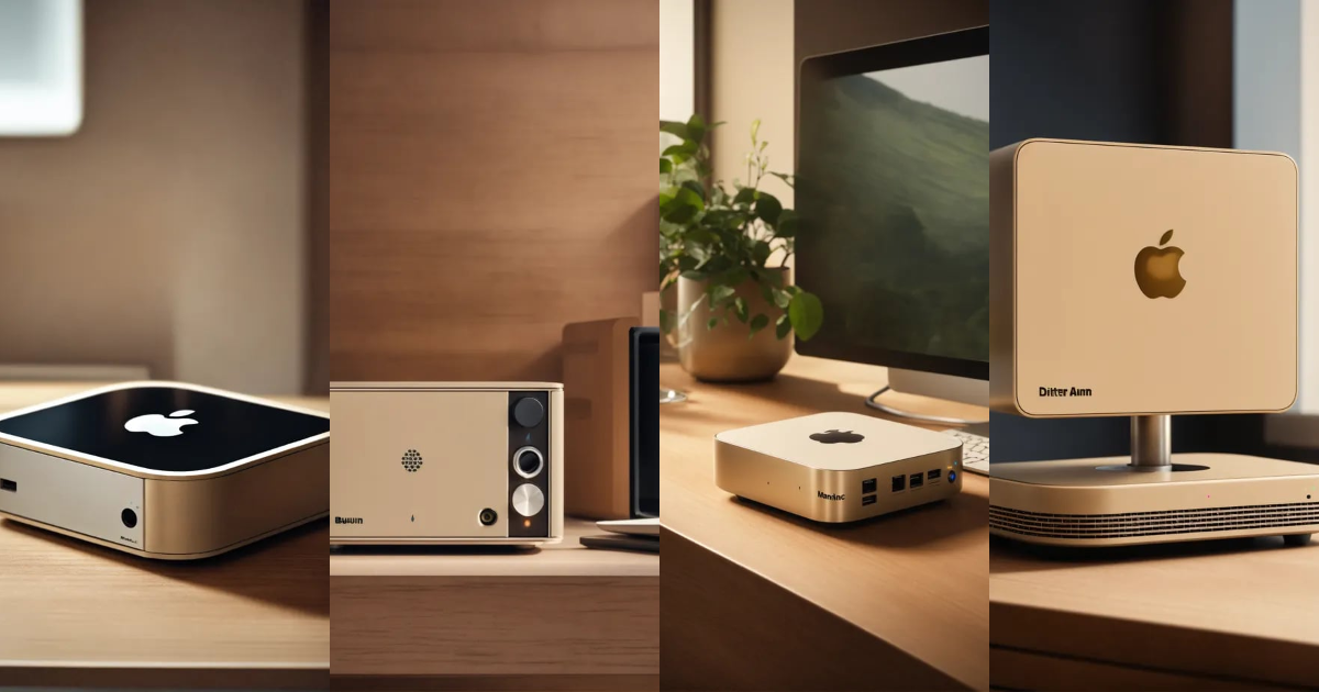 Lexica - A stunning, sleek beige micro Apple Mac mini designed by ...