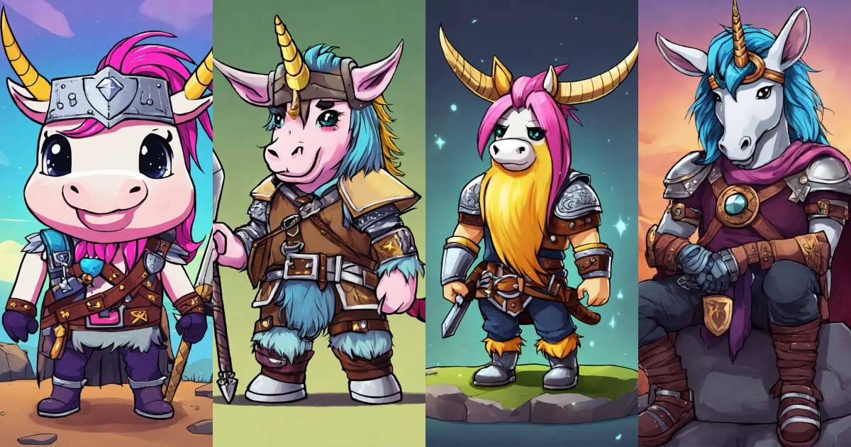 Lexica - Emo rock, emo unicorn, game character, viking, cartoon ...