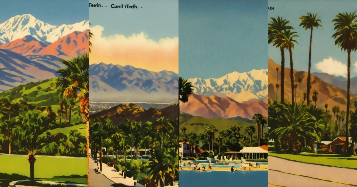 Lexica - A curt teich vintage postcard of southern california mountains ...