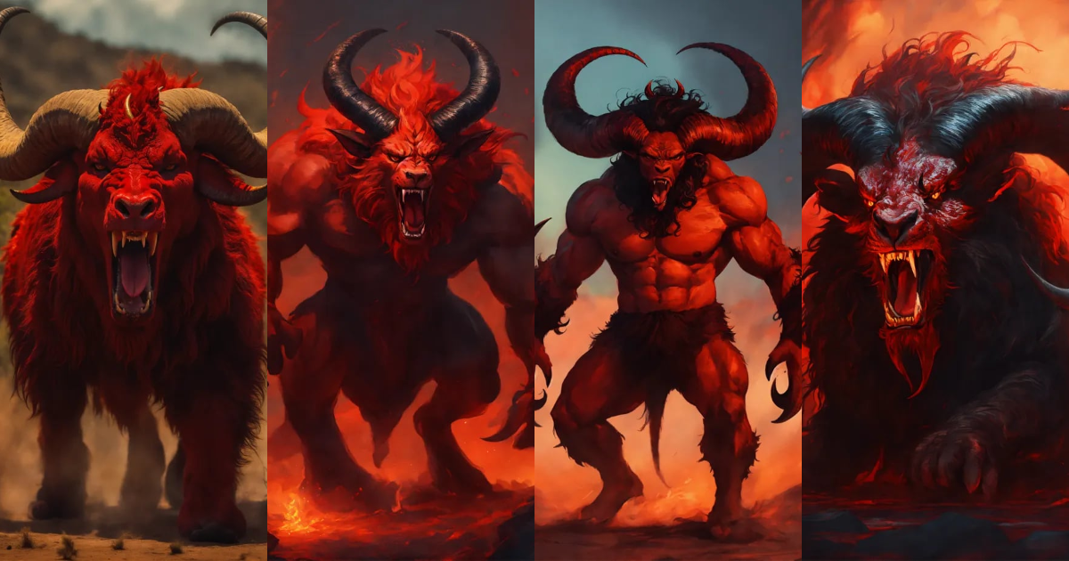 Lexica - A hellish image of an absurdly muscular red-skinned and hooved ...