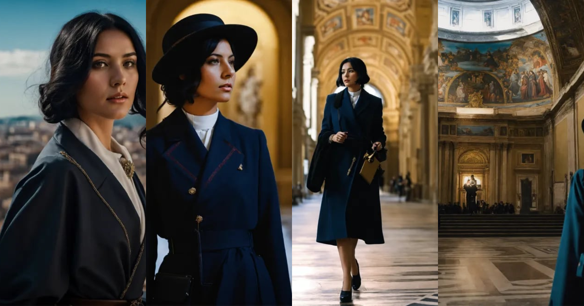 Lexica - Cinematic, 1917, Editorial Photography, matte colors, films grain, woman with black ...