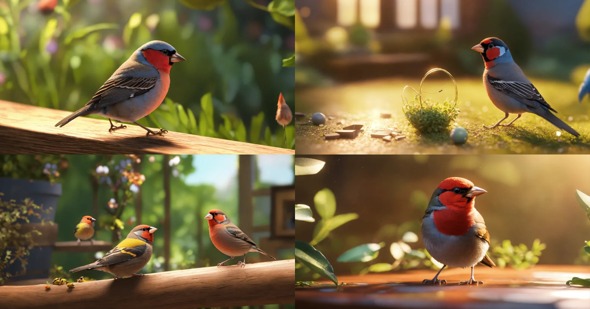 Lexica - ""Generate a scene where a tiny finch suggests an equal ...