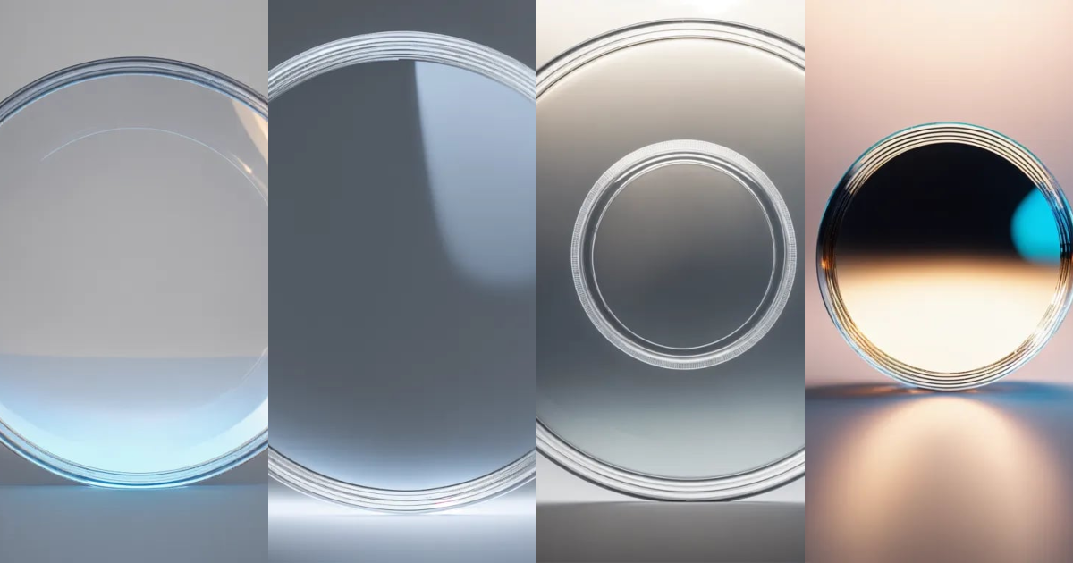 Lexica - Optics glass thin circle shown from left, illuminated ...