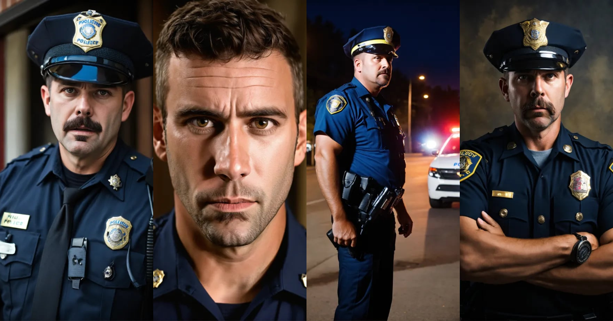 Lexica - Scared random looking unique expressive police officer ...