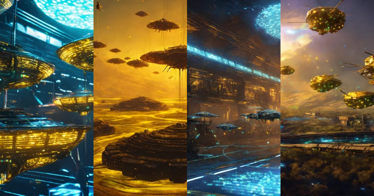 Lexica - Holographic swarm of armored wasp ships, matrix, illusion