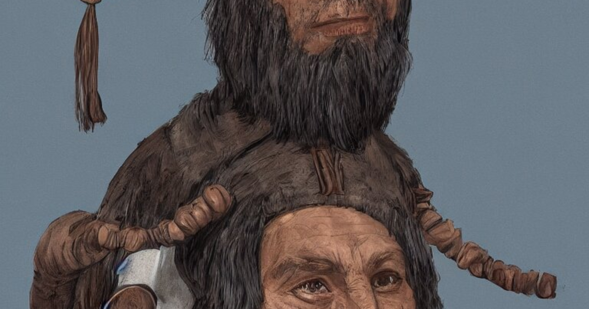 Lexica - Portrait of a Neolithic era shaman wearing VR headset ...