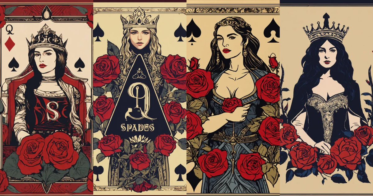 Lexica - Playing card queen of spades sign of spades replaced by sign ...