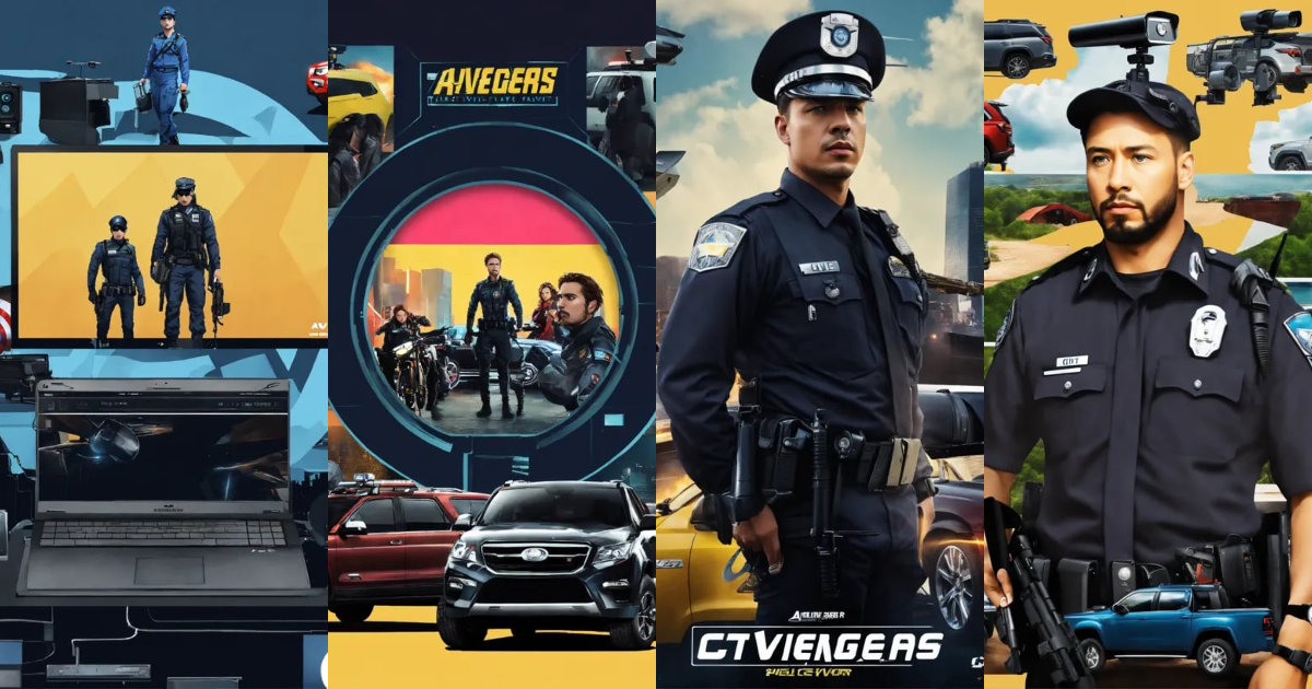 Lexica - A creative photoshop collage design of a security officer ...