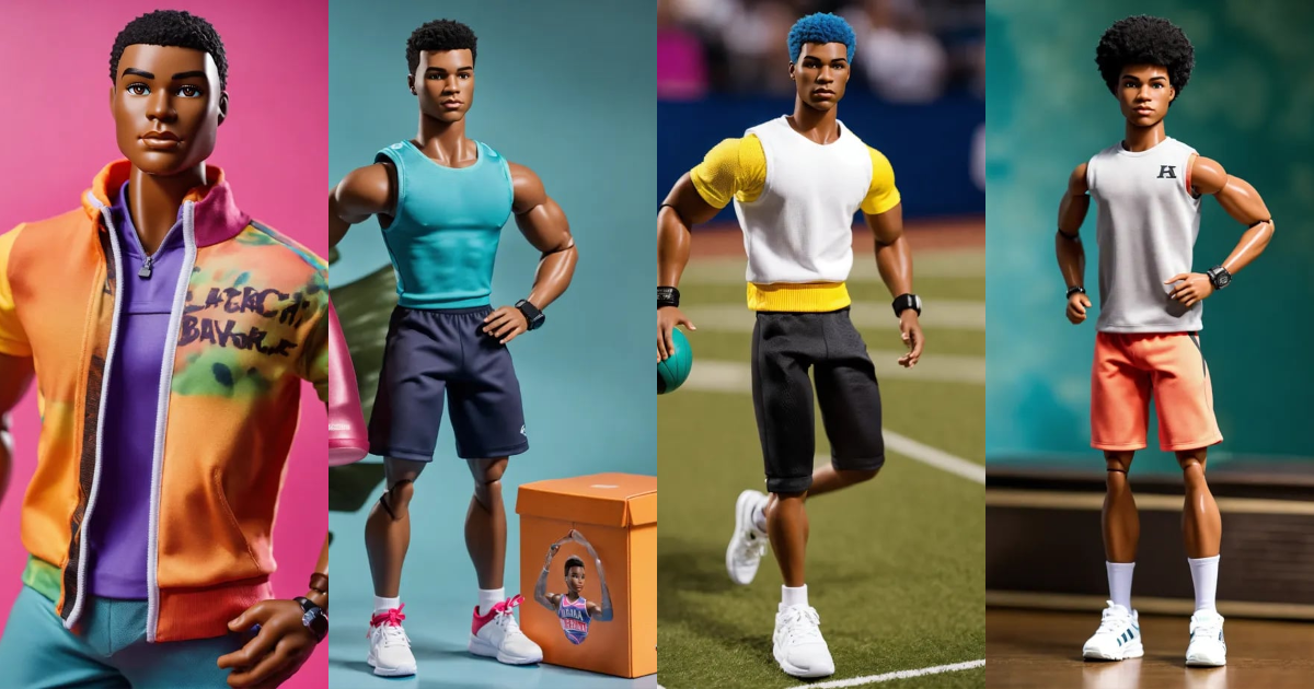 Lexica - Design an athletic African American Ken doll in workout ...