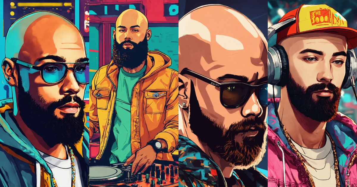 Lexica - A young man bald head man with beard in high quality. Popular ...