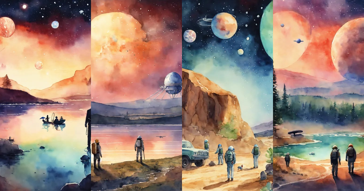 Lexica - Watercolor art illustration of a scene depicting the discovery ...