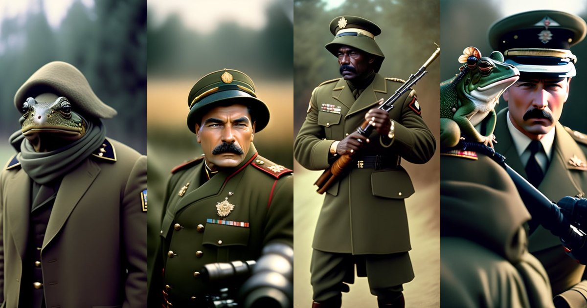 Lexica - Anthropomorphic !!!frog!!! as oversized muscular war general ...