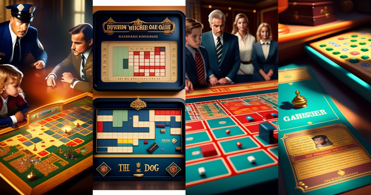 Lexica - Game board, detectives, dagger, suspects, police, a dog, a ...