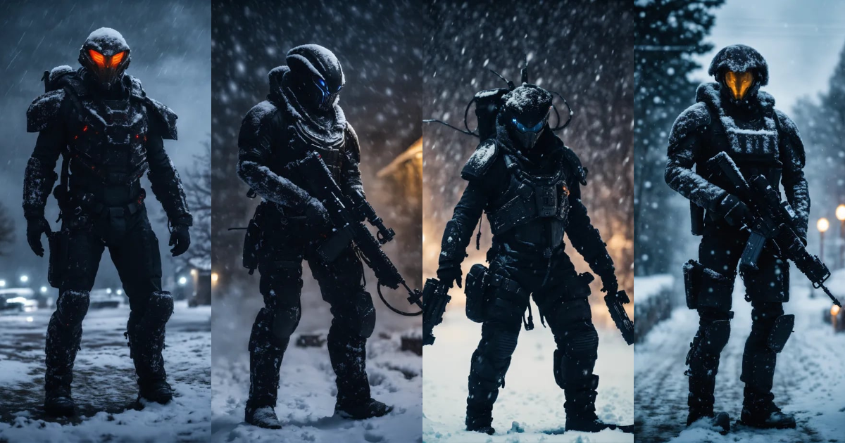 Lexica - A alien soldier monster , full body portrait in a lanscape ...