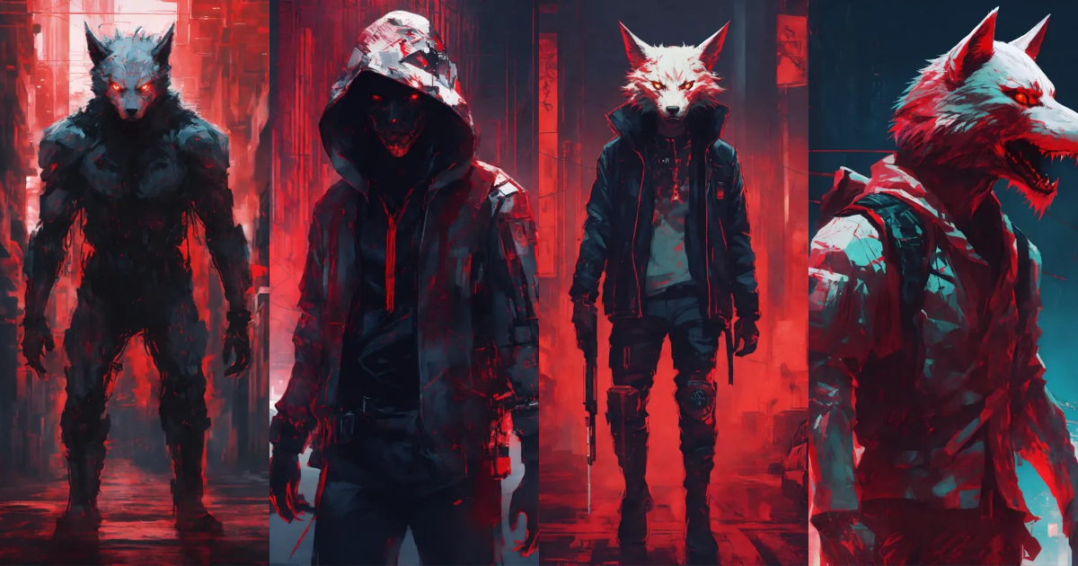 Lexica - Dark Illustration of a skinwalker, style of glitch art ...